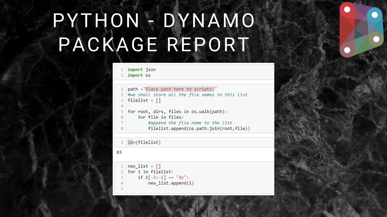 Python Dynamo Package Report Data Youtube