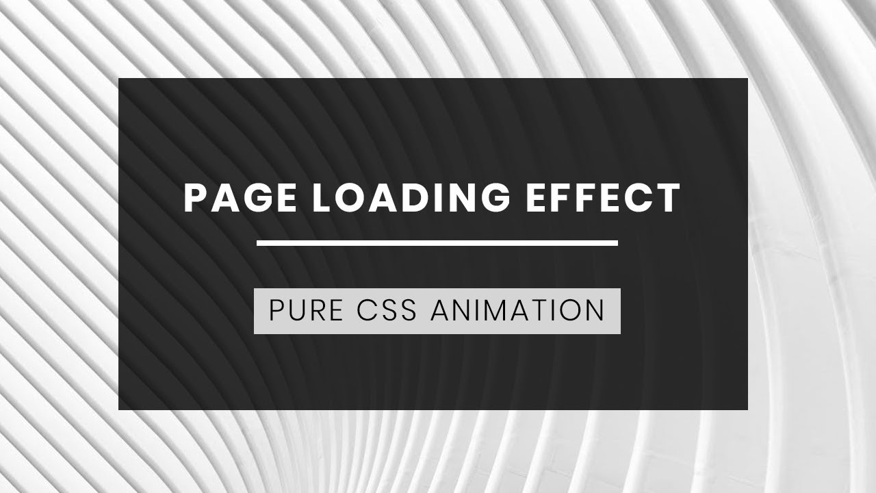 Page Loading Animation Using Css Css Animation Tutorial Youtube