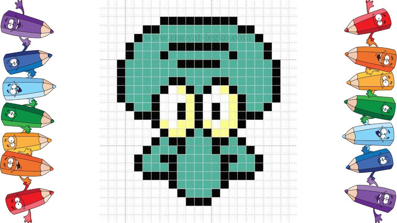 Pixel Art Drawing Squidward From Spongebob Pixelart Squidward Youtube