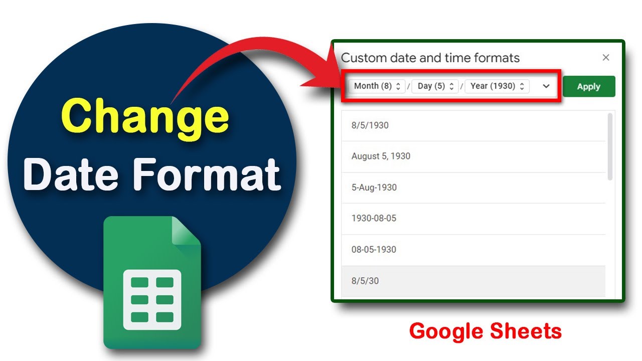 How To Change The Date Format In Google Sheets Easily Youtube