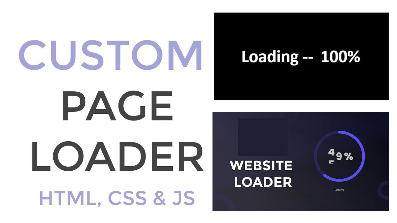 Custom Page Loader With Html Css And Javascript Youtube