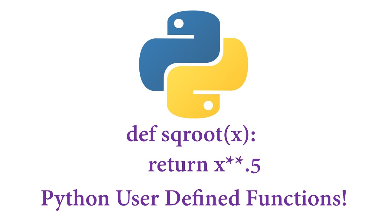 Python User Defined Functions Youtube