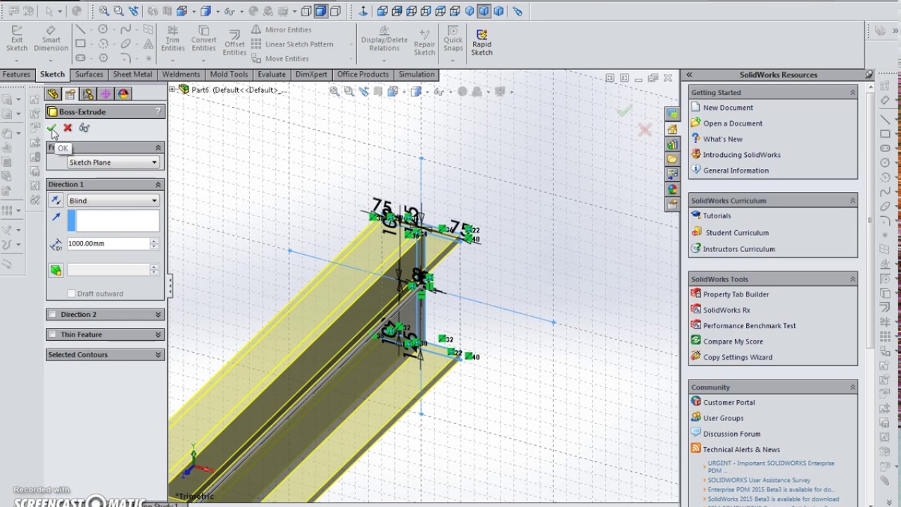 Solidworks Tutorial I Beam Youtube