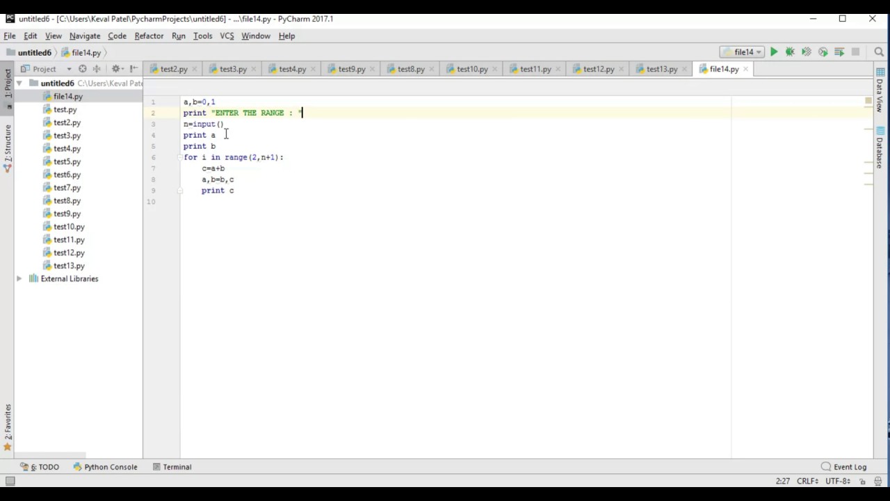 Fibonacci Series In Python Youtube