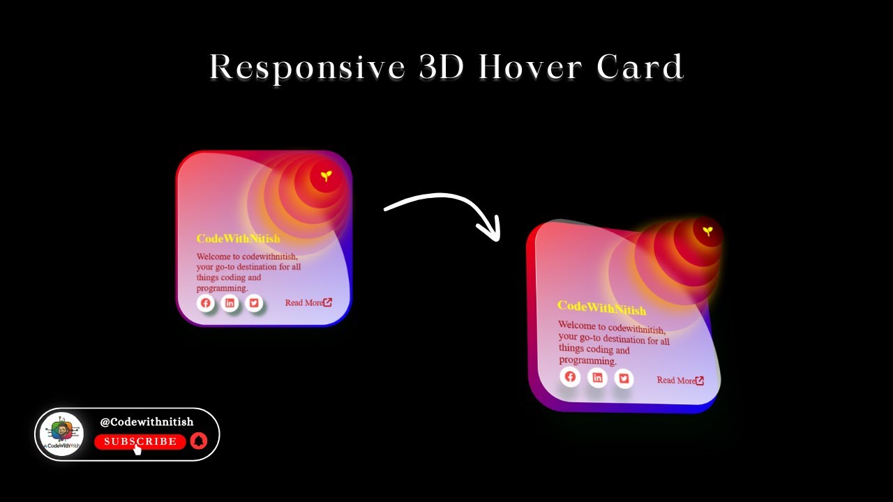 Responsive 3d Hover Card Effect Html And Css Tutorial Web Design