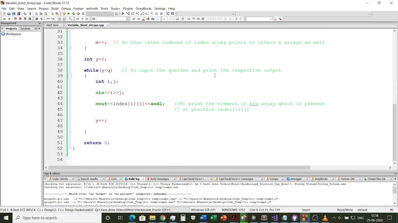 Variable Sized Arrays Hackerrank C Practice Youtube