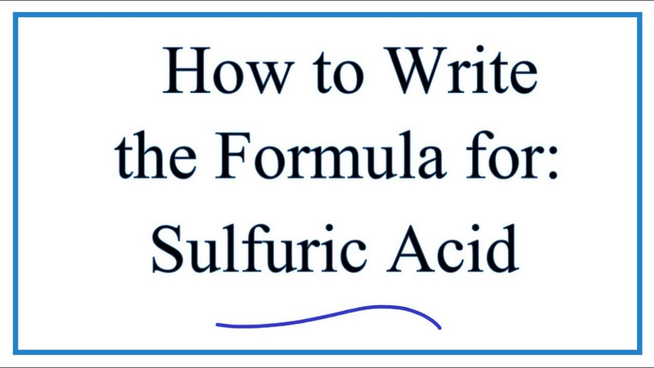 Write The Formula For Sulfurous Acid