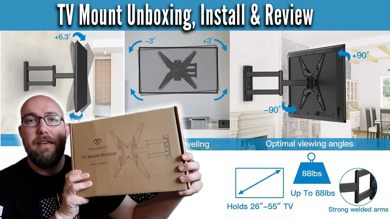Perlesmith Tv Wall Mount Unboxing Install Tutorial Review Youtube