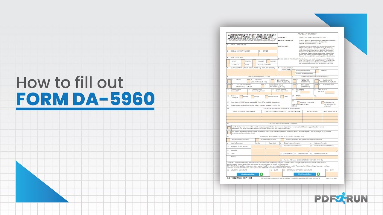 Bah Form 5960 Fillable Printable Forms Free Online