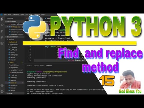 Replace Method In Python In Hindi Find Method In Python In Hindi