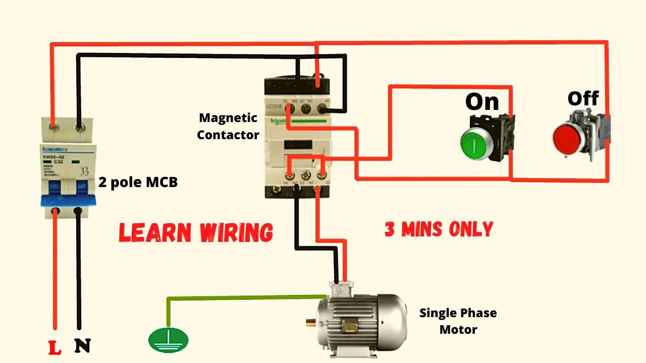 Single Phase Motor Contactor Wiring At Kathy Morelli Blog