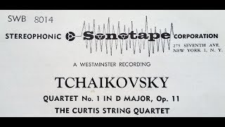 Tchaikovsky Quartet No 1 The Curtis String Quartet Sonotape Swb 8014 2 ...