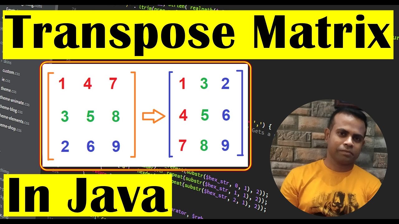 Create A Transpose Matrix Program In Java Class 69 Youtube