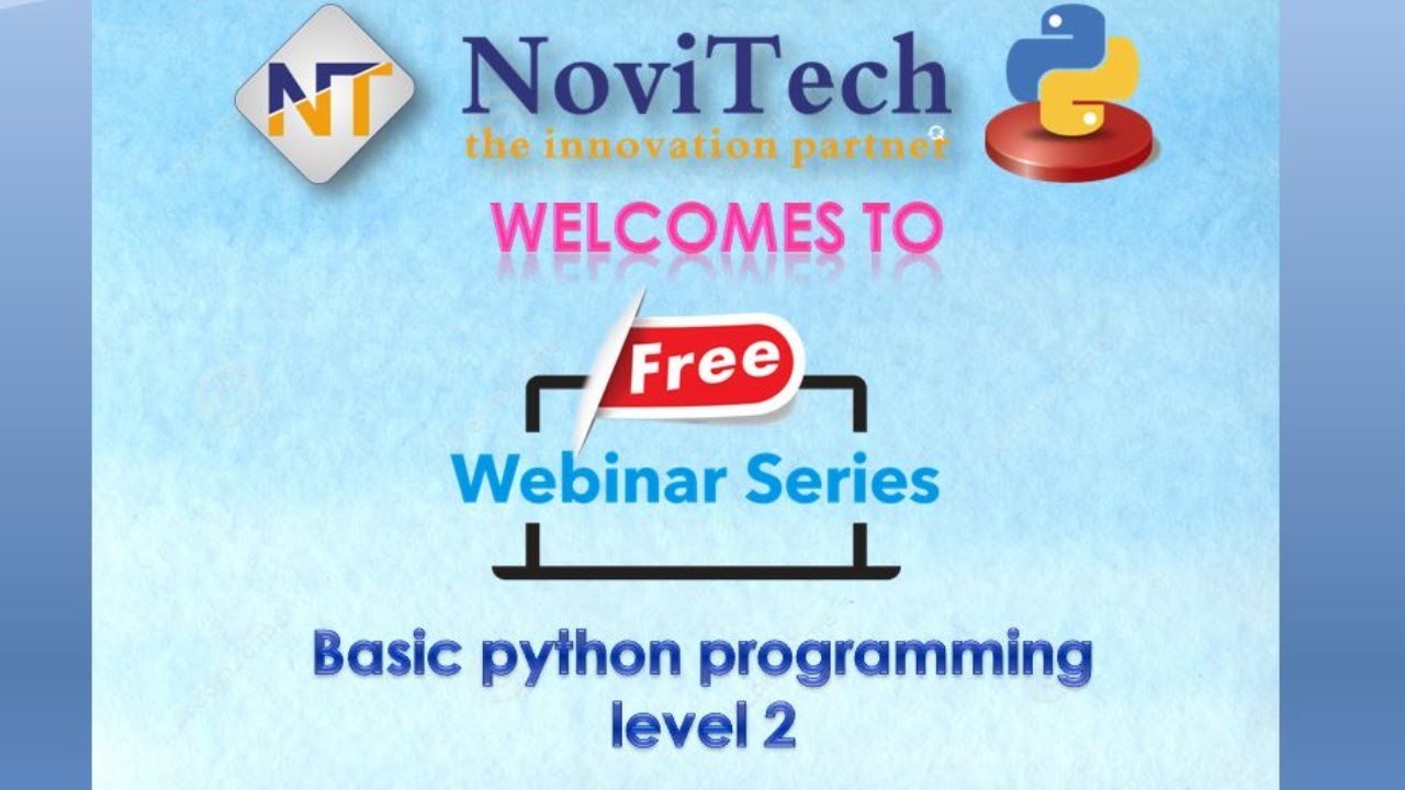 Webinar On Basic Python Programming Level 2 Novitech Youtube