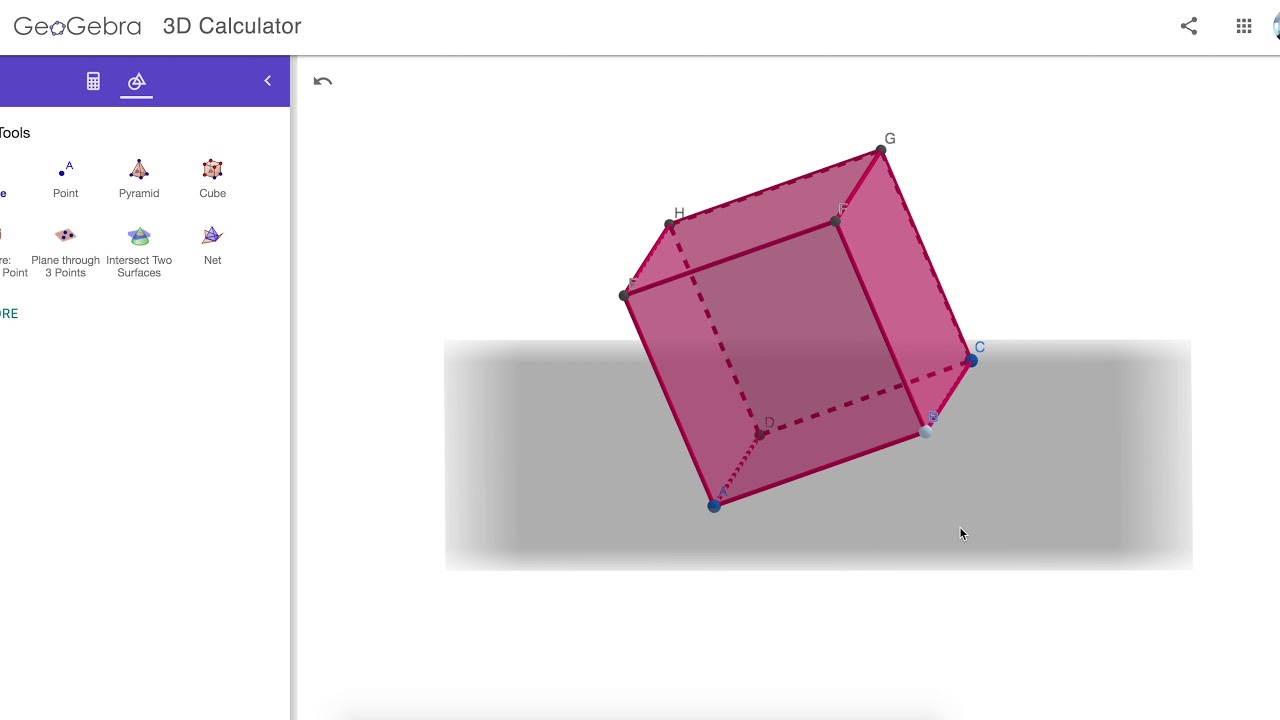 Creating A Cube In Geogebra 3d Method 1 Youtube