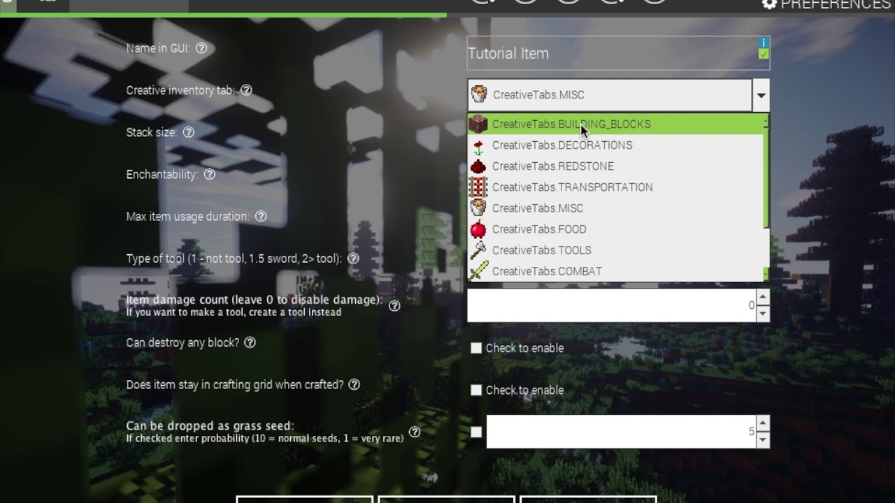 Mcreator Item Tutorial Youtube