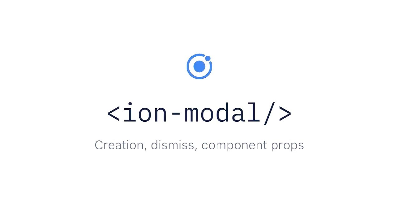 Ionic Components Modals Youtube