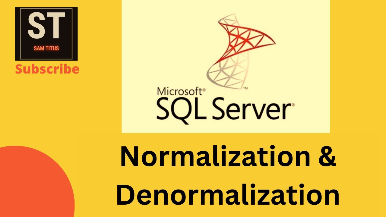 Normalization Vs Denormalization In Sql Tamil Youtube