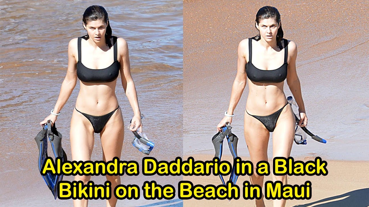 Alexandra Daddario In A Black Bikini On The Beach In Maui Youtube