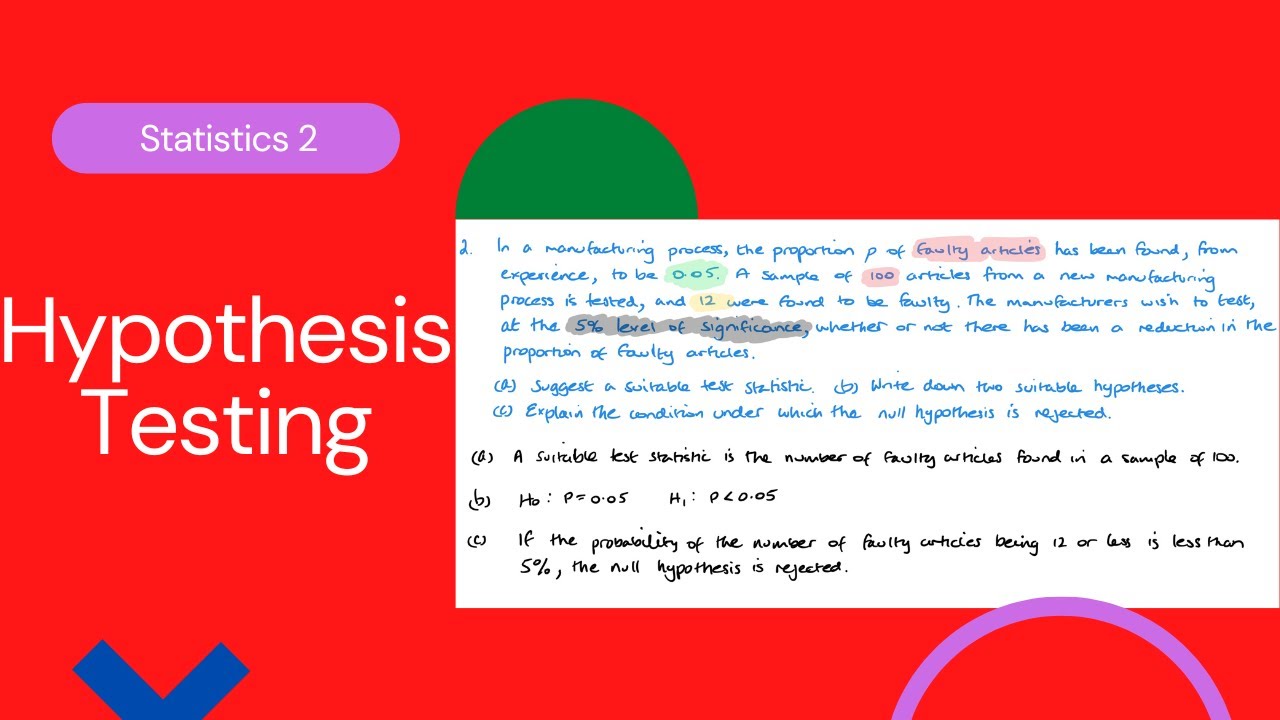 Hypothesis Testing Introduction Edexcel Ial S2 7 1 Youtube