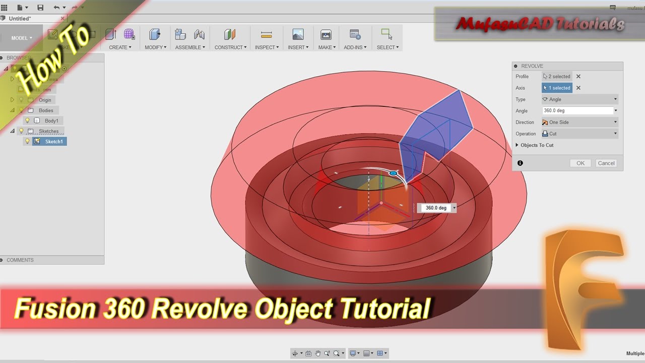 Fusion 360 How To Revolve Youtube