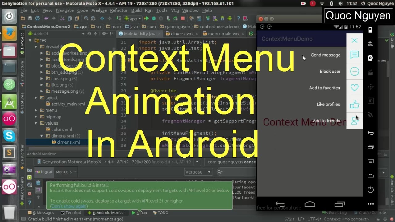 Context Menu Animation In Android Youtube