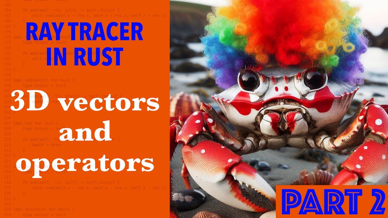 Live Coding A Ray Tracer In Rust Part 2 3d Vectors And Operator