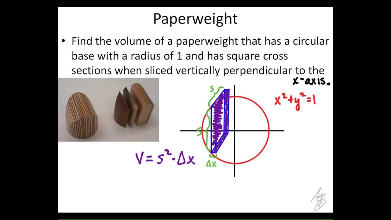 7 3 Volumes With Square Cross Sections Youtube