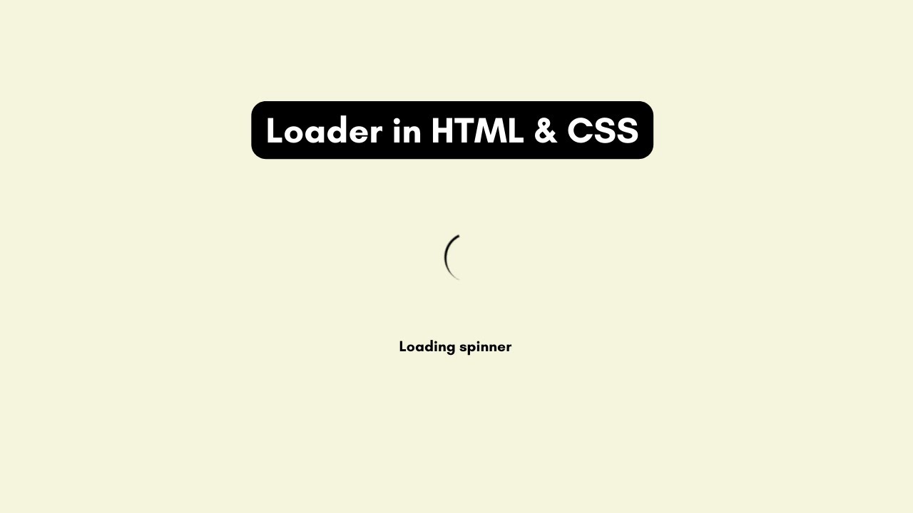 Loading Page In Html And Css Youtube