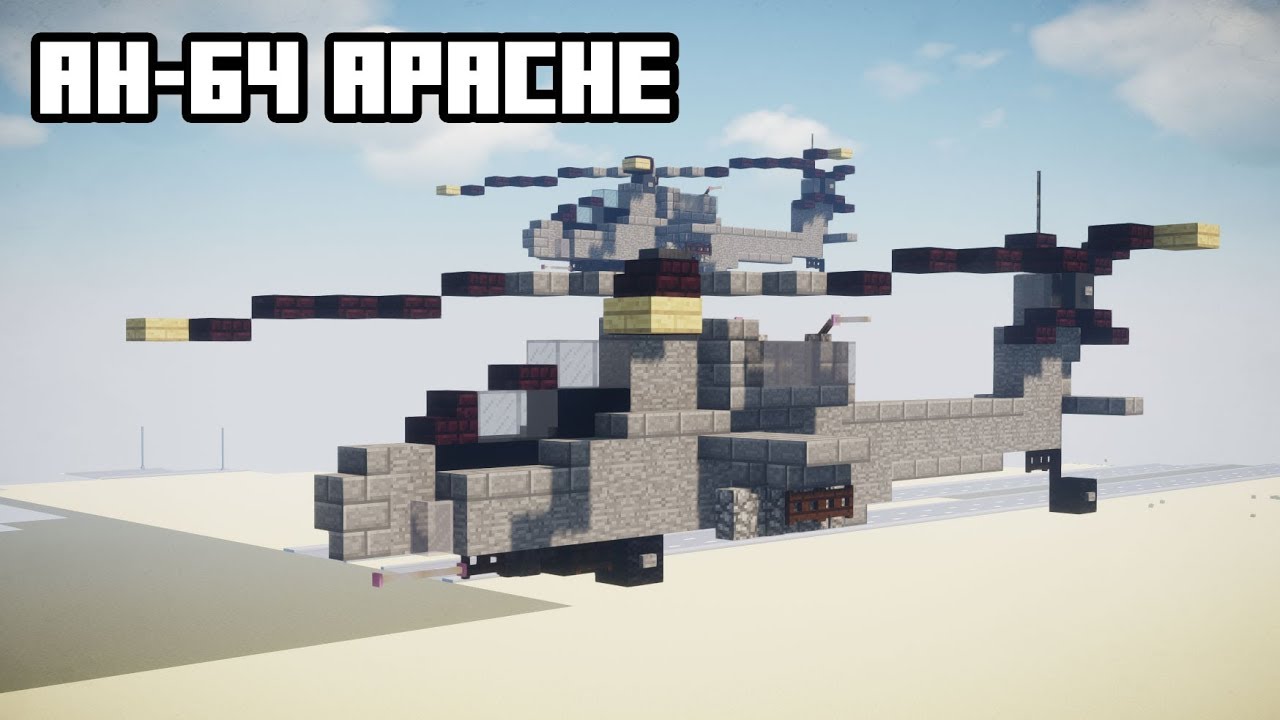 Minecraft Ah 64 Apache Attack Helicopter Tutorial 2018 Youtube