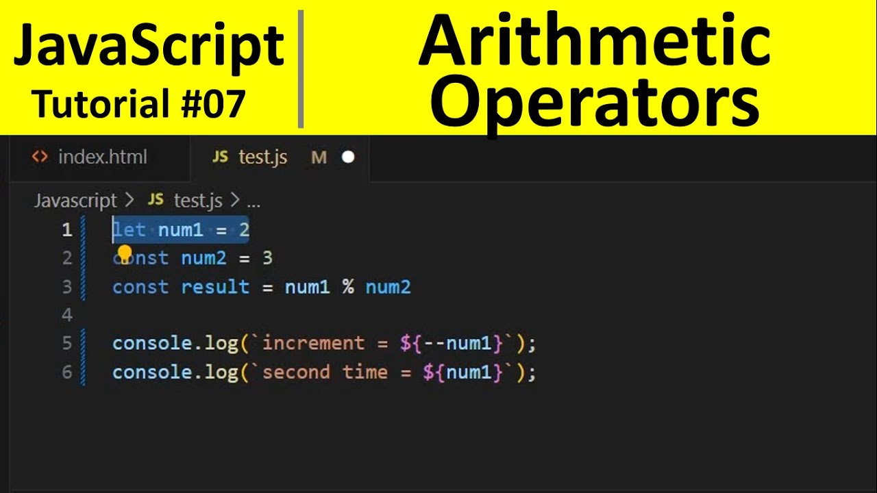 Javascript Tutorial 7 Arithmetic Operators In Javascript
