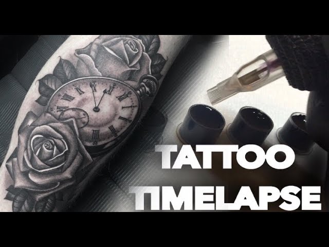 Rose And Pocket Watch Tattoo Designs Pocket Watch Tattoo Vector Images