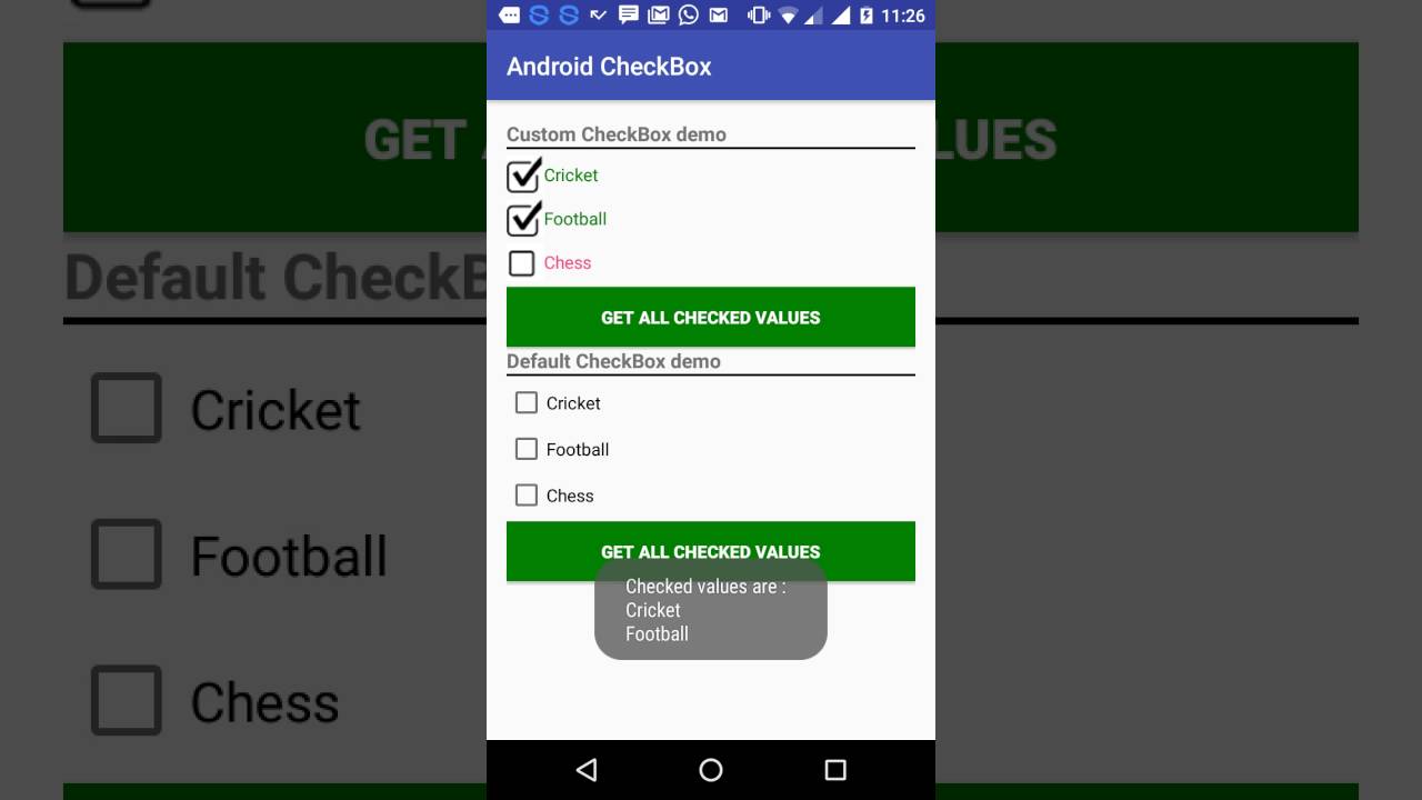 Android Checkbox Customization Usage Youtube