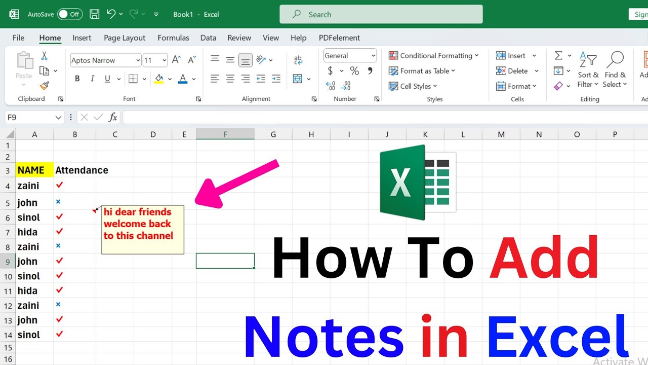 How To Insert Notes In Excel How To Add Notes In Excel Notes In