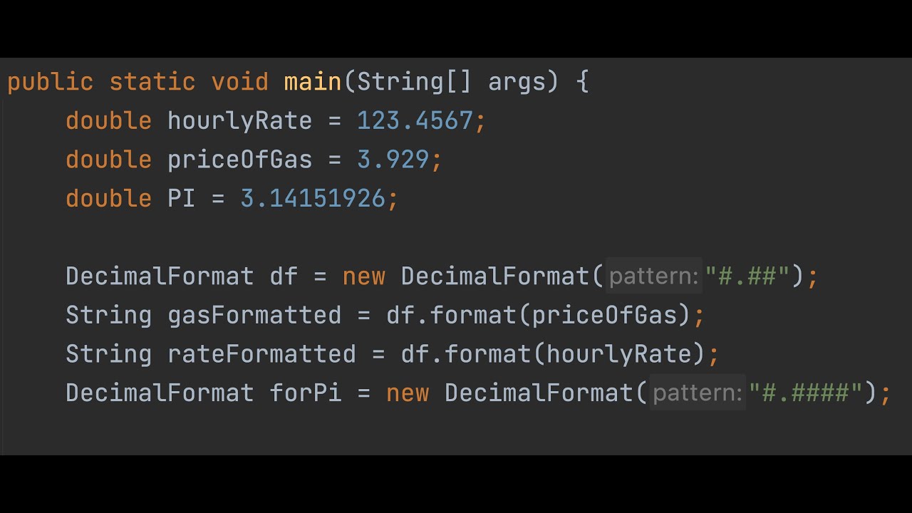 Java Formatting Decimals Using Decimalformat Youtube
