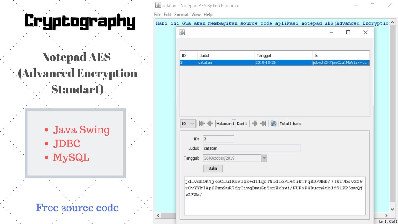 Java Swing Application Notepad Aes Advanced Encryption Standart Youtube