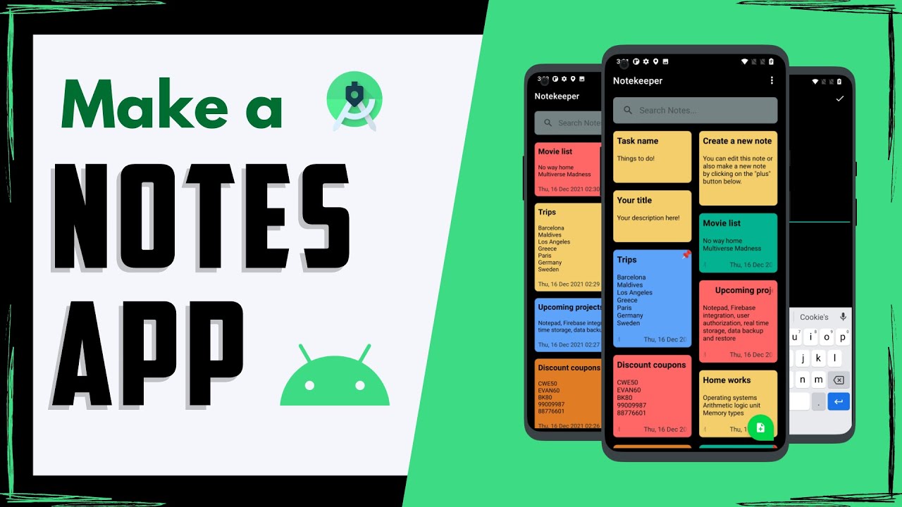 Make A Notes App In Android Studio Room Database Full Tutorial