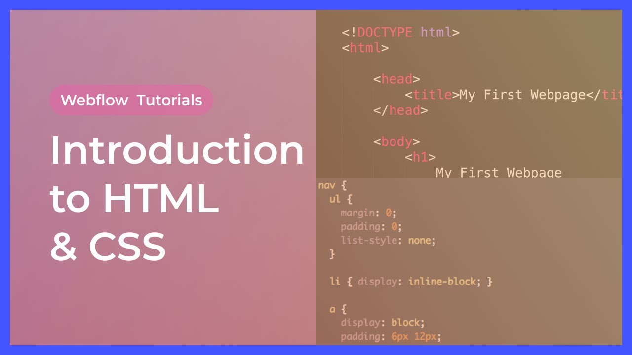 Introduction To Html Css In Webflow Youtube