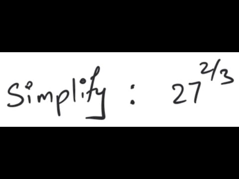 Exponents Simplify 27 2 3 Youtube