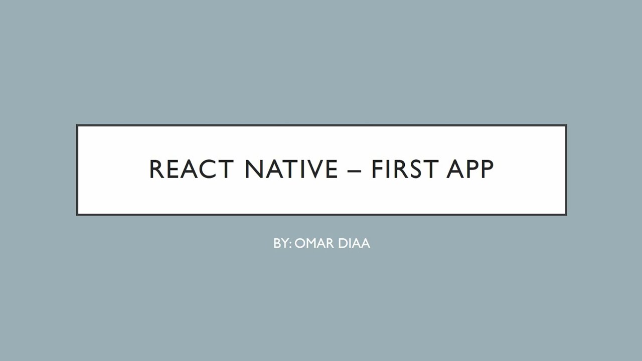 React Native First App Youtube