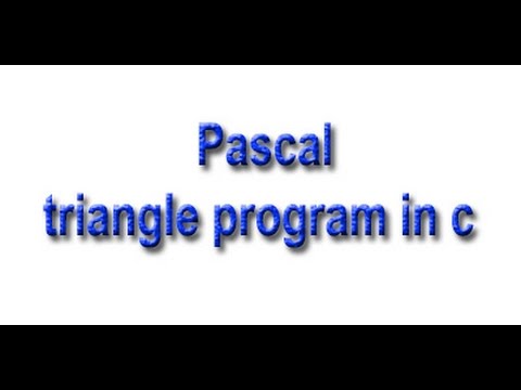 Pascal Triangle Program In C Youtube