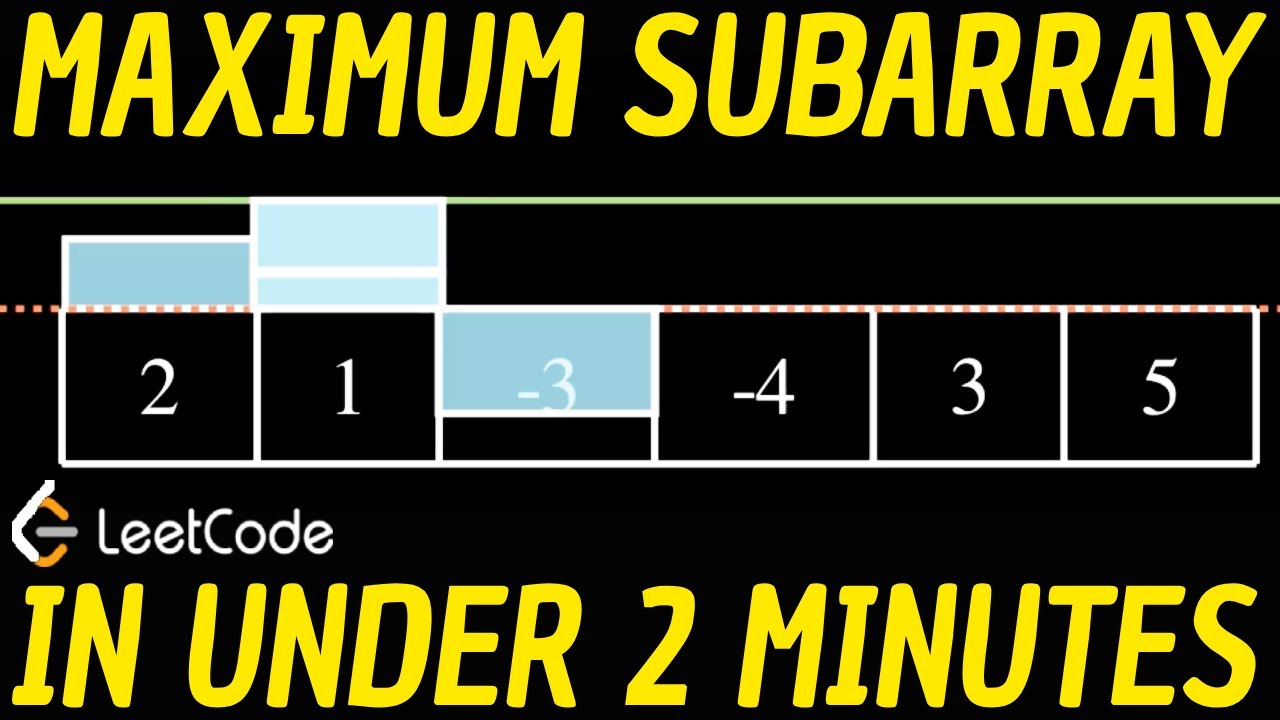 Leetcode Q53 Maximum Subarray Solution Visualized Youtube