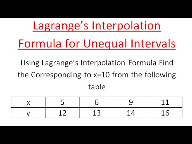 Interpolation Formula Lagrange S Interpolation Formula Example Solved