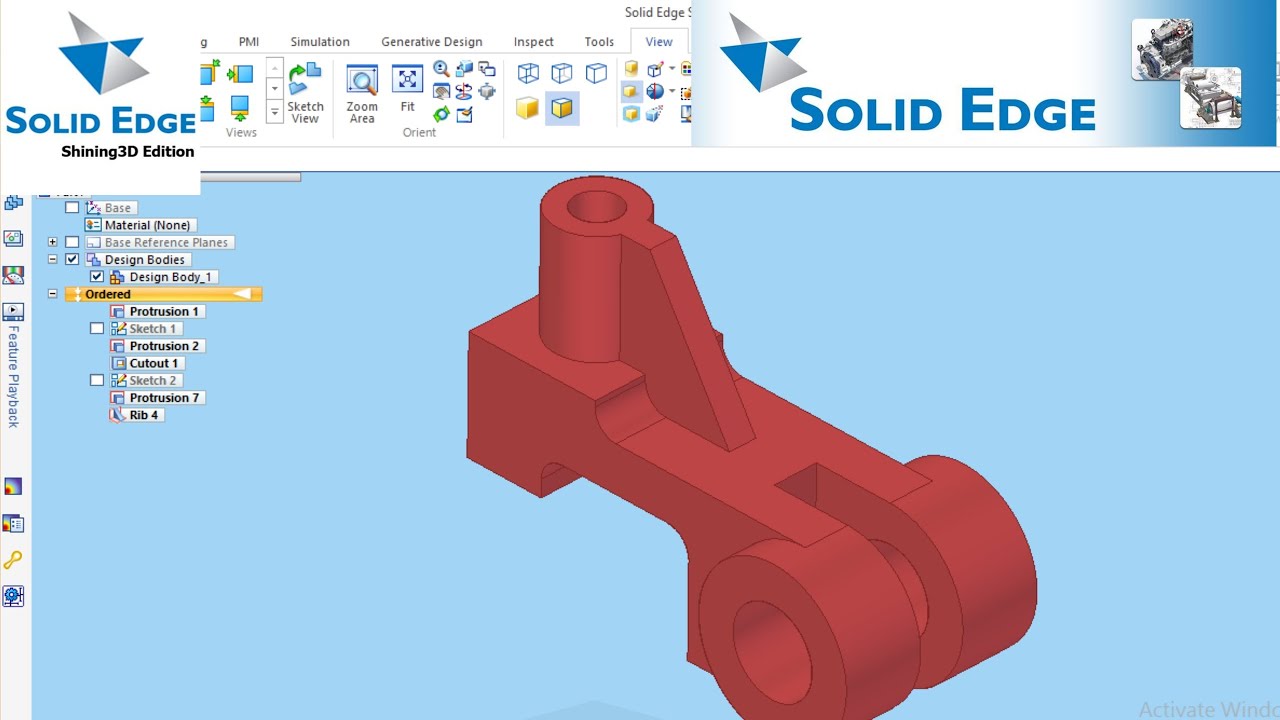 Solid Edge Tutorial For Beginners Rib Youtube