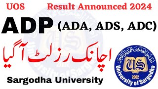 Ada Ads Adc Results 2024 Announced Sargodha University Adp Result 2024 ...