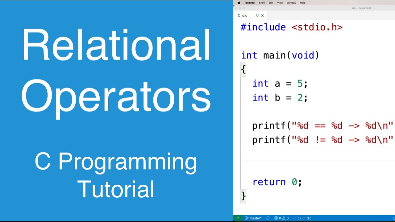 Relational Operators C Programming Tutorial Youtube