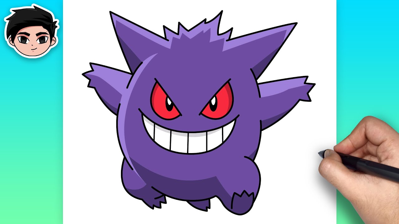 How To Draw Gengar Pokemon For Beginners Easy Step By Step Tutorial