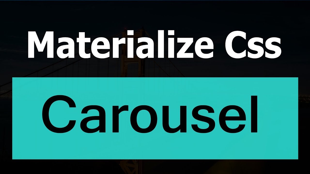 Materialize Css Carousel Youtube
