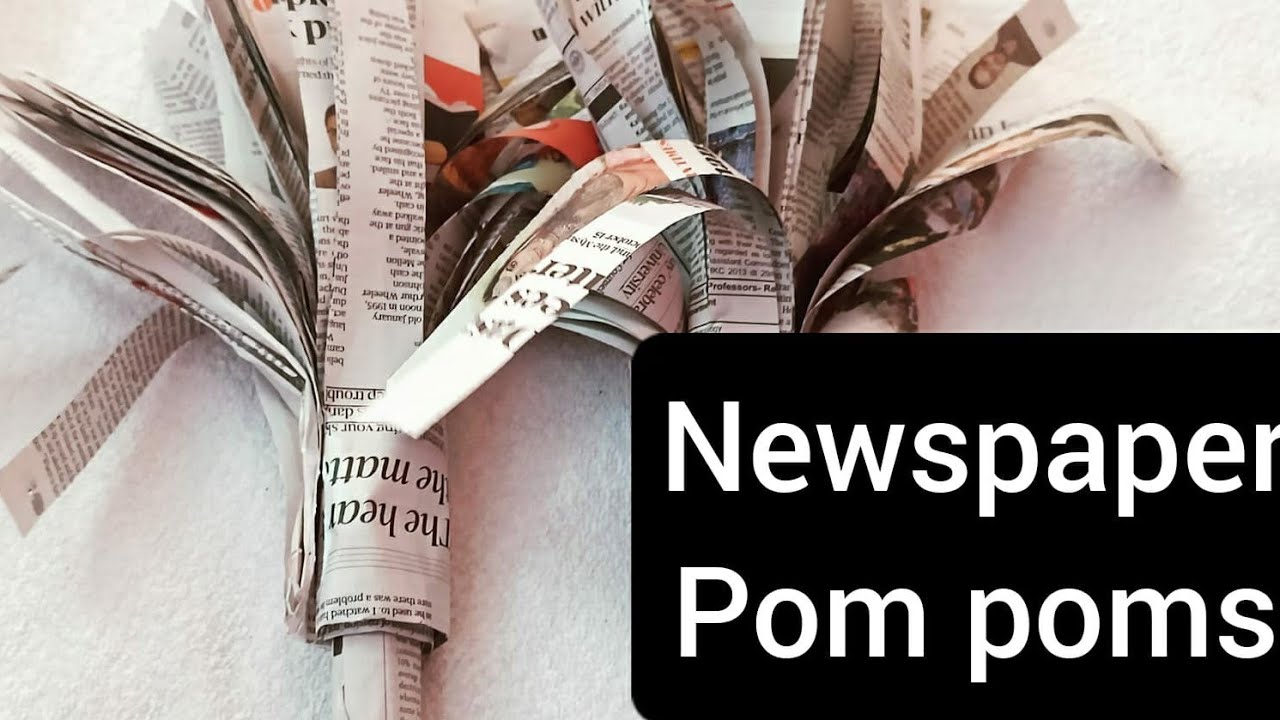 Newspaper Pom Poms Easy To Make Diy Youtube