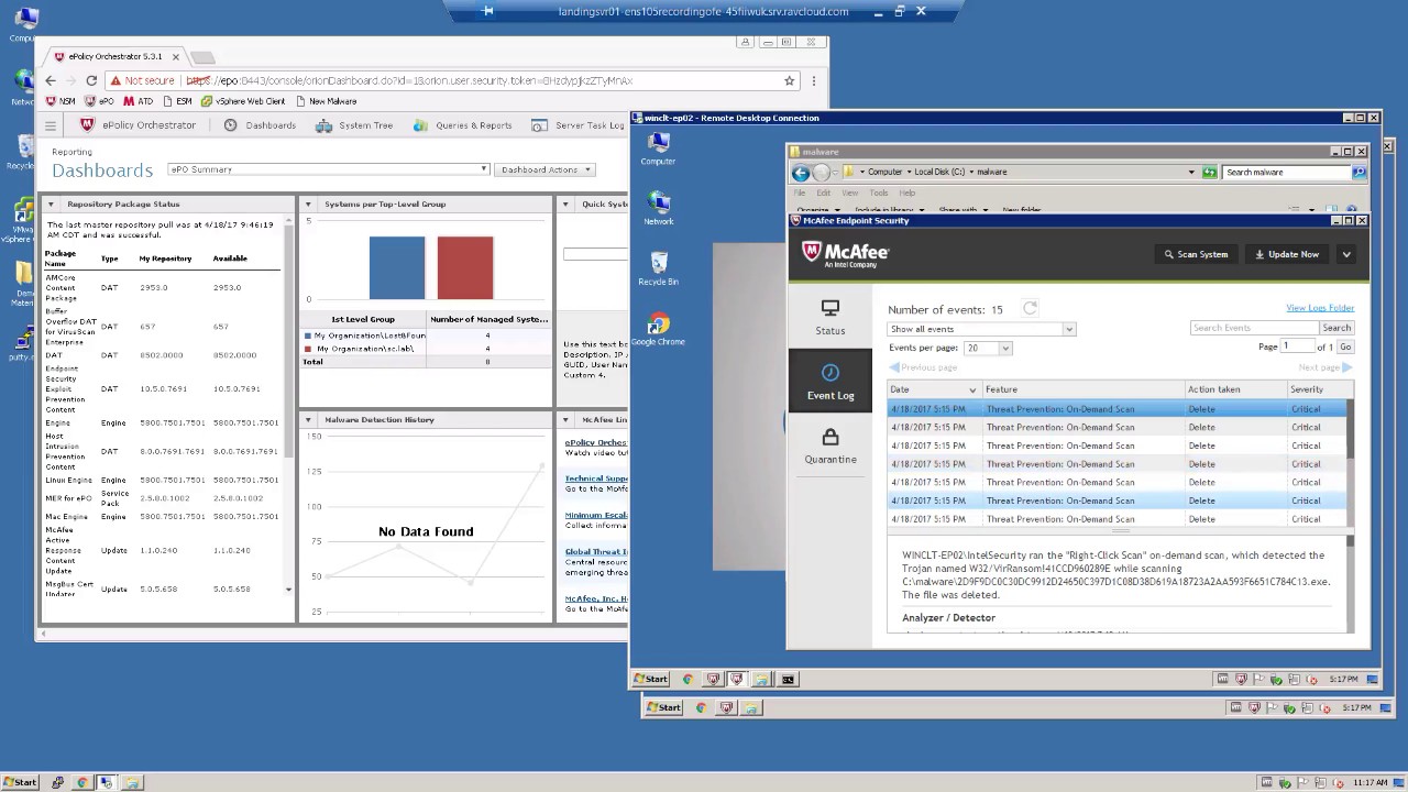 Mcafee Dynamic Endpoint Defense Demonstration Youtube